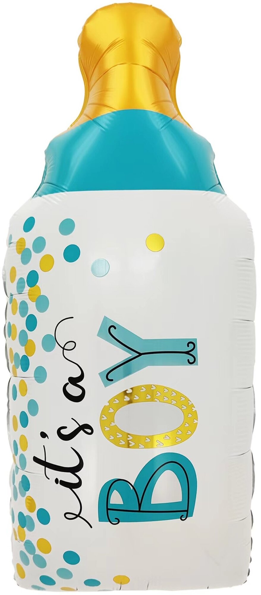 Шар (30'/76 см) Фигура, Бутылочка для малыша (конфетти), Голубой, 1 шт.