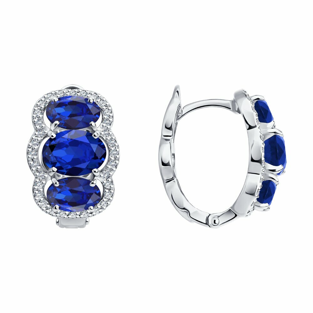 Серьги, белое золото, 585 проба, бриллиант