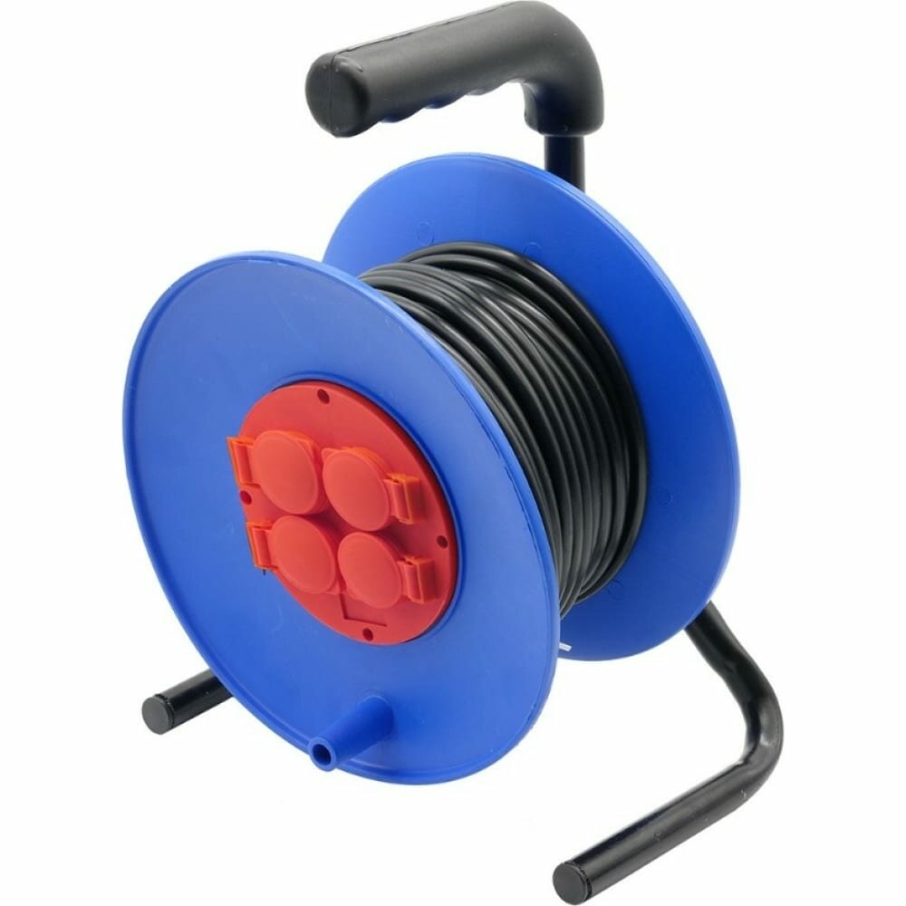 Силовой удлинитель Glanzen на катушке 4 гн. ПВС 3x2,5 IP44 арт. EC-50-011 00-00006575