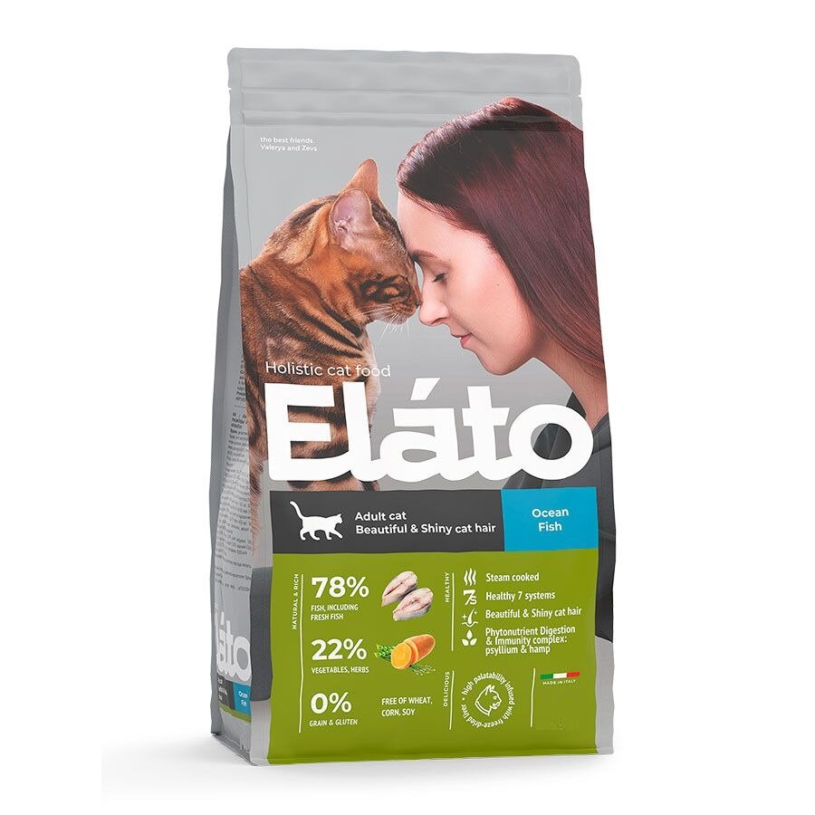 ELATO Holistic Корм для кошек для красивой и блестящей шерсти Рыба