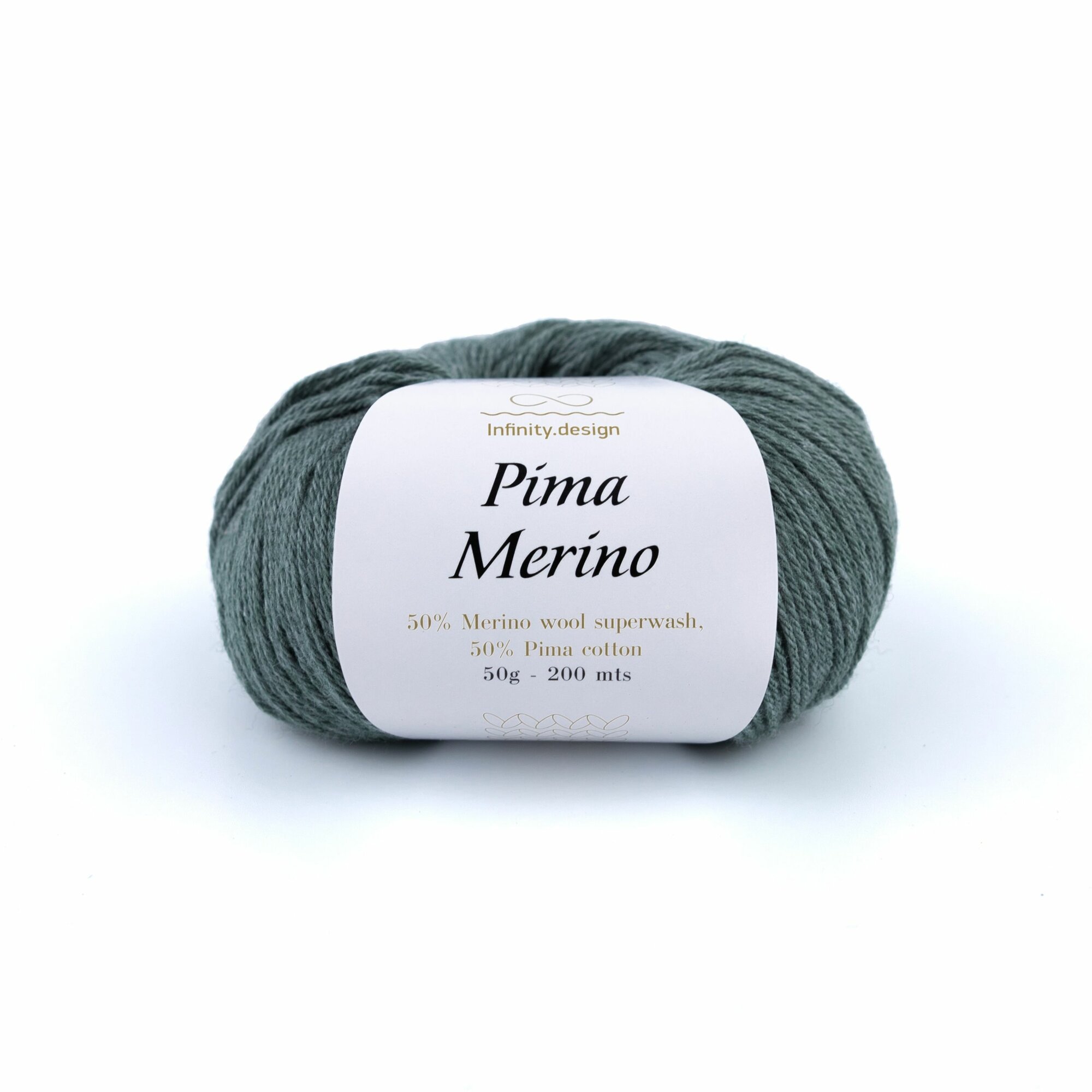 Пряжа INFINITY Pima Merino (8530 AGAVE GREEN) (2 мотка), 50% мериносовая шерсть, superwash, 50% pima хлопок, 50г, 200м