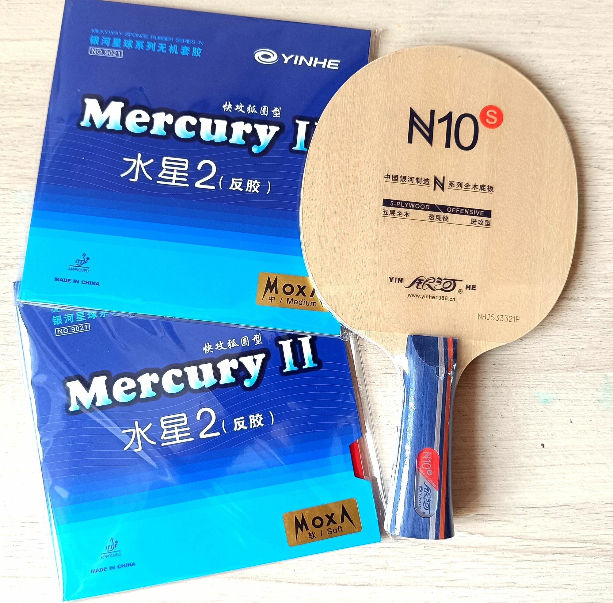 Профессиональная ракетка ручной сборки Yinhe N10s + Mercury 2 (soft + medium)