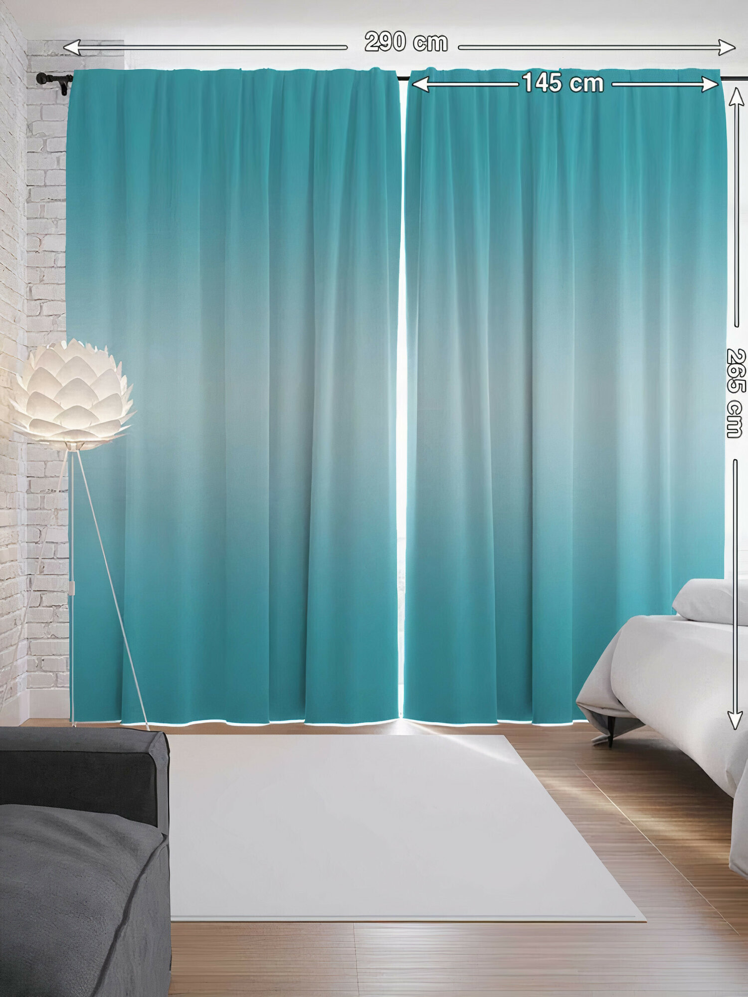 Фотошторы из ткани габардин 150-260 см 2 шт. /3D шторы / В детскую / Для гостиной, спальни и кухни