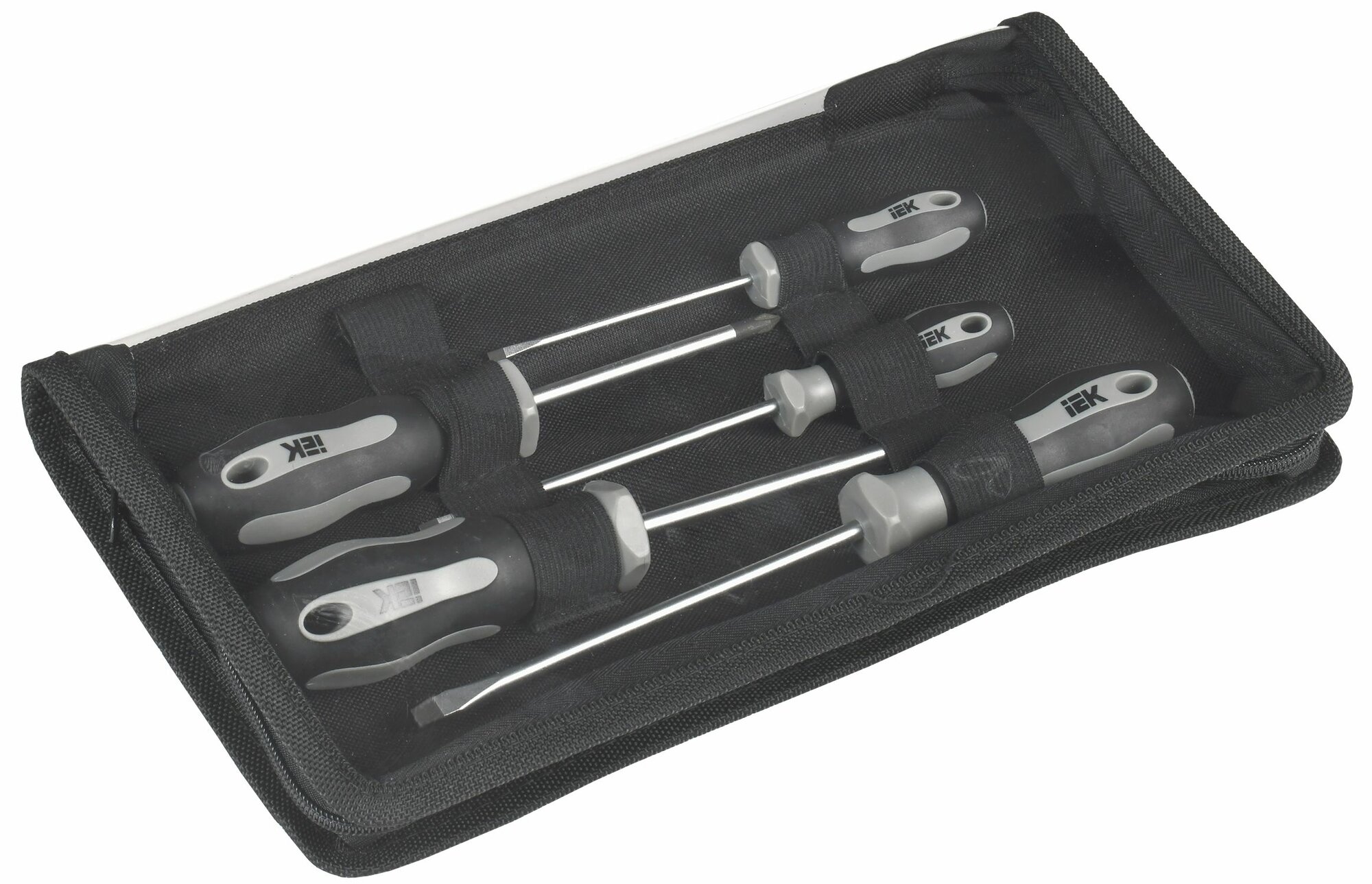 Набор отверток IEK ARMA2L 5, 5шт, сталь SVCM, PH1 PH2 SL3 SL4 SL5.5, длина 317мм, магнитный наконечник, кейс