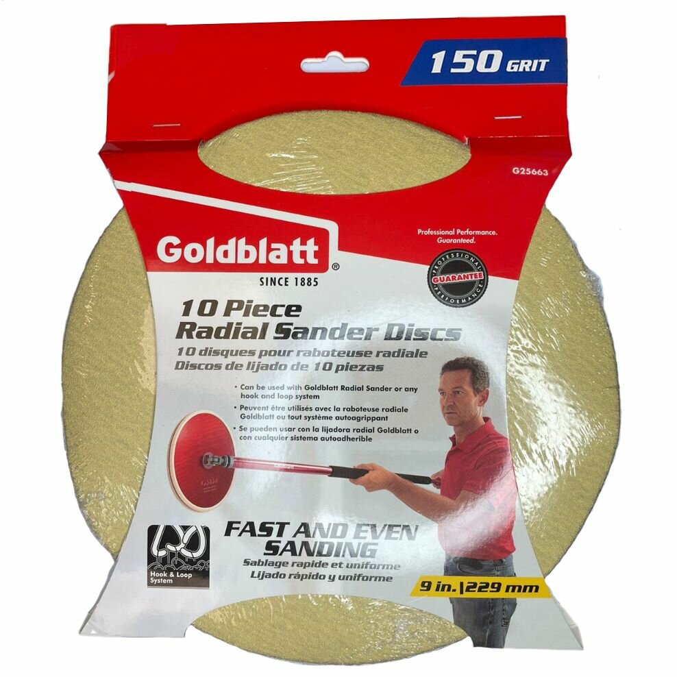 Шлифовальный диск (круг) 225 мм P150 10 шт GOLDBLATT G25663