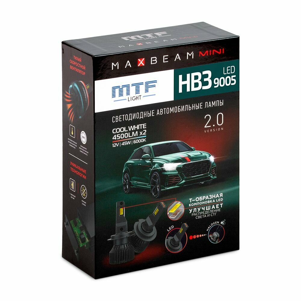 Светодиодные лампы HB3 9005 MTF Light MaxBeam MINI 12V 45W 4500LM 6000K
