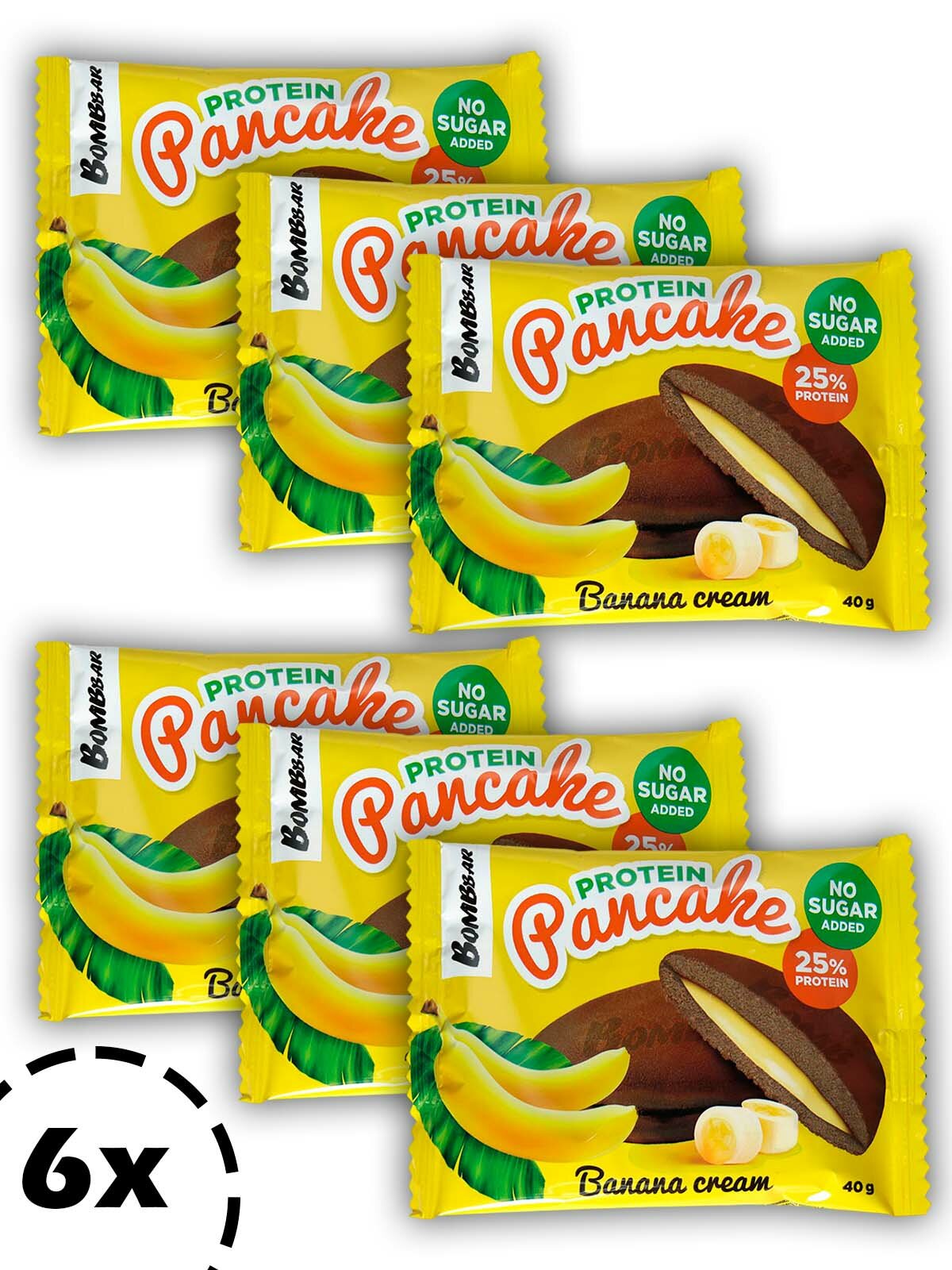 Протеиновый батончик BombBar Панкейк протеиновый 6 х 40 г, Банановый крем