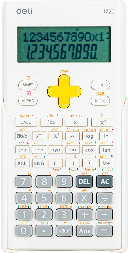 Калькулятор научный 10+2 разр. Deli , белый, для ЕГЭ