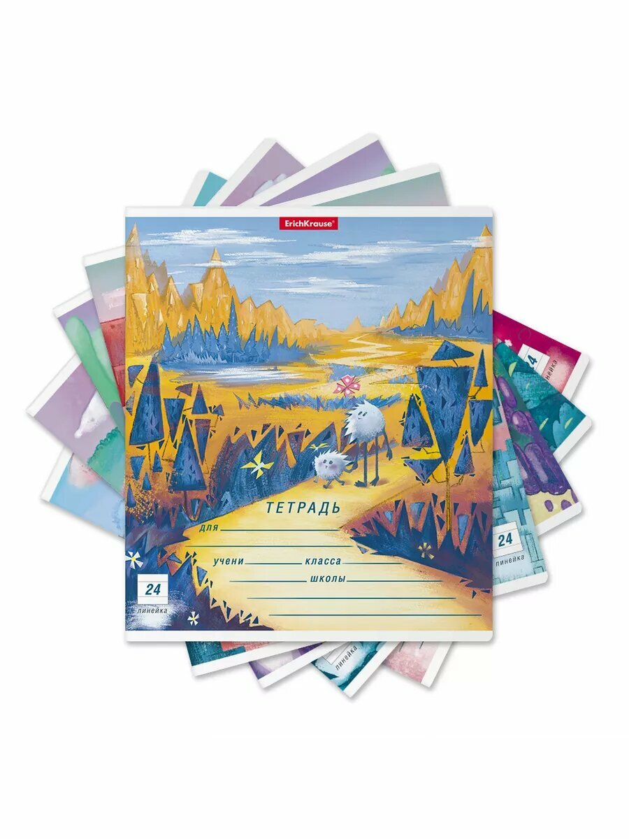 Тетрадь 24 листа в линию "Далекая планета" (в уп. из 5 шт)