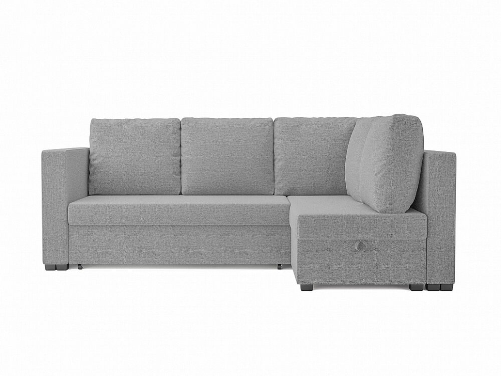 Угловой диван Мансберг 2 Серый Рогожка, дельфин, 237х153х65 см, с ящиком для белья