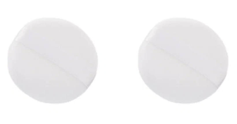 Пуховка для пудры Relouis, из хлопка с белой тесьмой, 2 шт