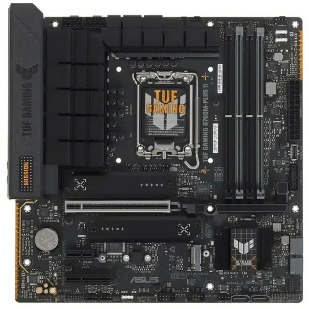 Материнская плата ASUS TUF GAMING B760M-PLUS II, LGA1700, mATX, 4xDDR5, HDMI, DP, 3xM.2, LAN 2.5Gb