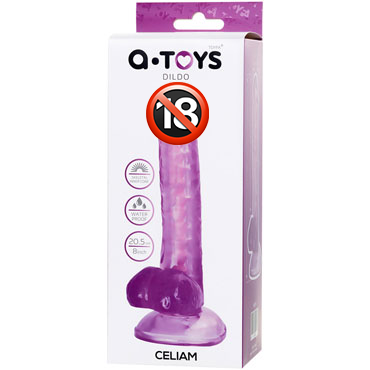 76608 Toyfa A-Toys Celiam, фиолетовый. Фаллоимитатор с гибким сердечником