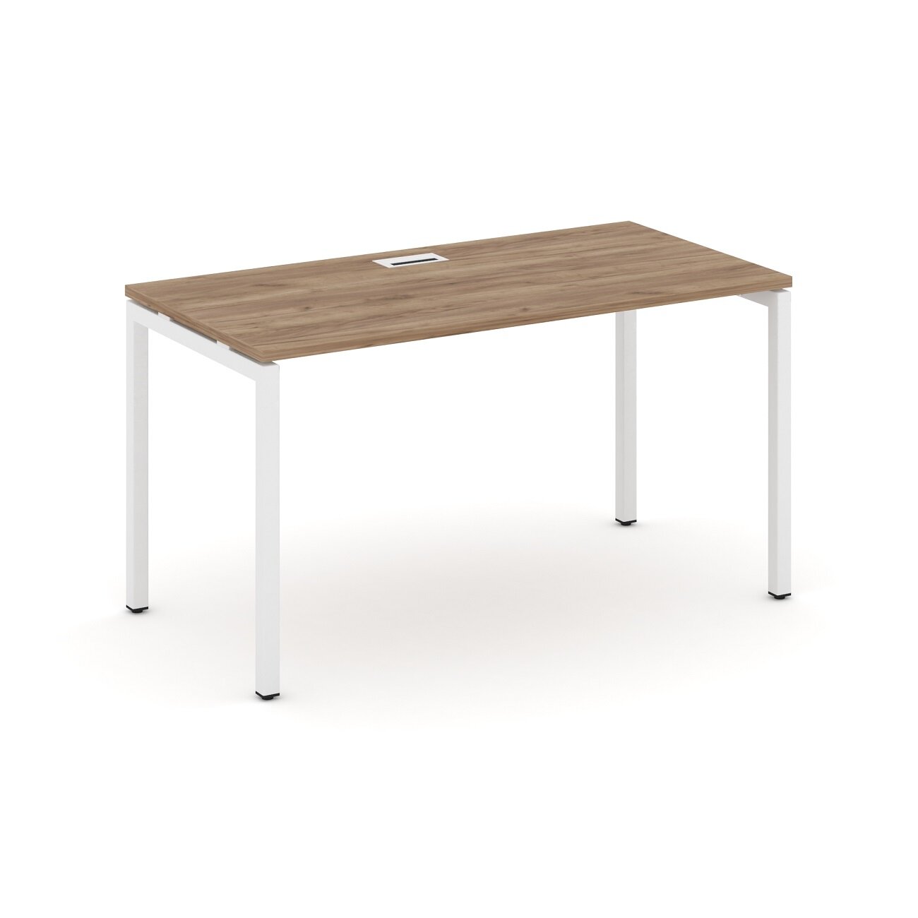 Стол письменный П-образный м/к (сечение 40х40) Style Project Riva SN-4P. SP-013 Дуб Табак/Белый мет. 1380*700*750