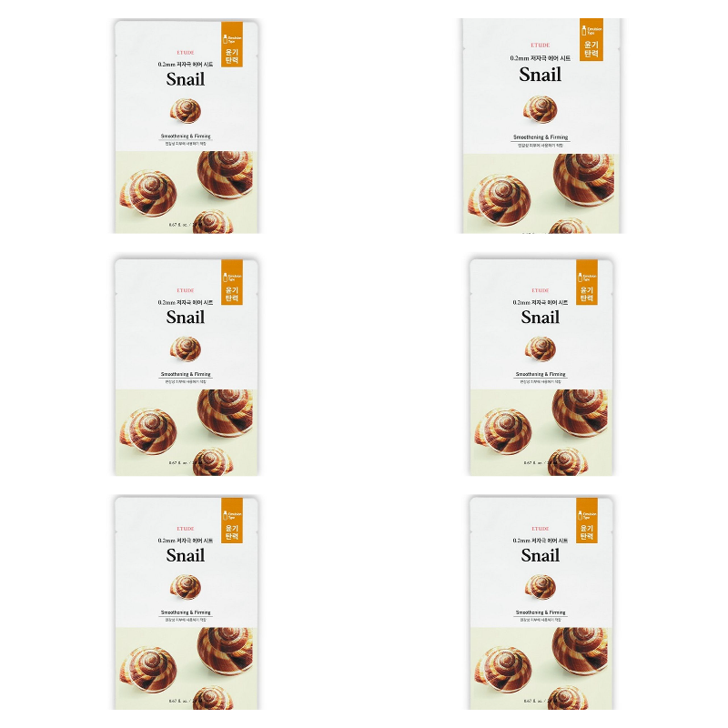 Тканевая маска Etude с фильтратом слизи улитки, 20 мл, 6 шт