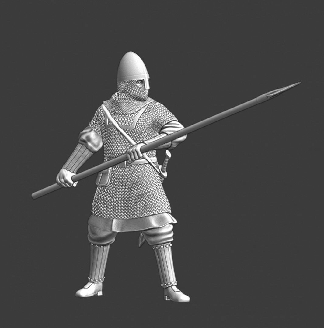 Историческая миниатюра (54мм) византийский копейщик
