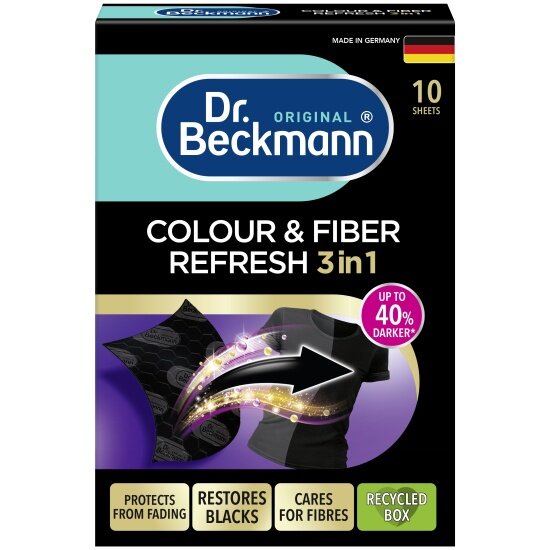 Салфетки для обновления цвета Dr.beckmann для тканей черного цвета 3 в 1, 10 шт