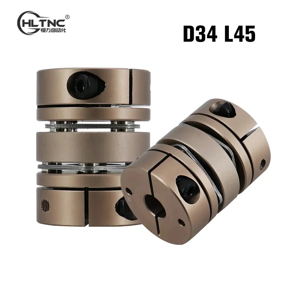 Hltnc алюминиевый сплав D34L45 двойная мембранная муфта эластичный разъем D34 мм L45 мм шариковый винт шаг серводвигатель энкодер компьютер
