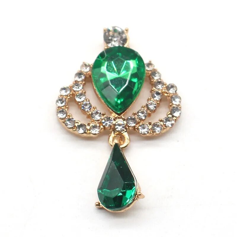 Металлические короны-кулоны YWXINXI Изумрудный, 18