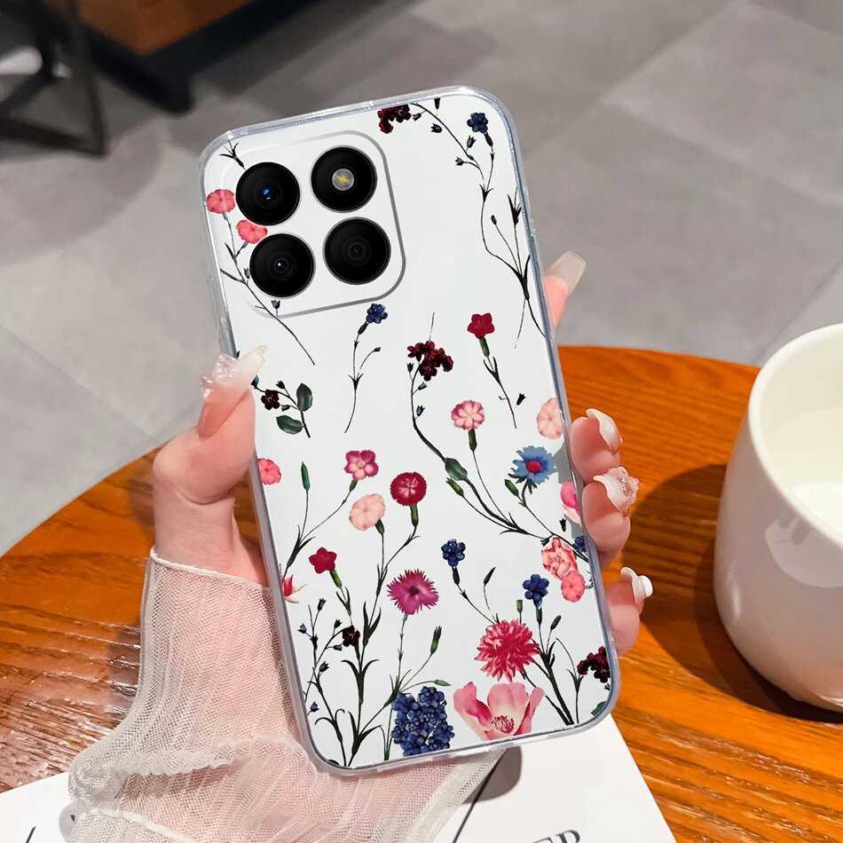 Для Honor X8b чехол космические элементы Мягкая тонкая силиконовая Прозрачная Белый, U321