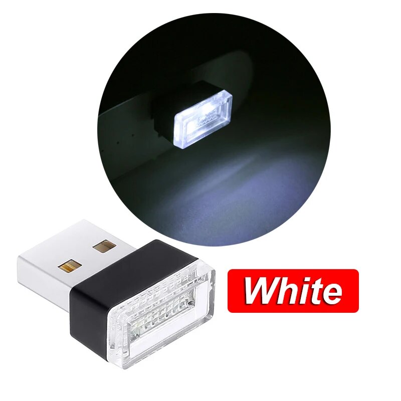 USB LED Автомобильный фонарь White