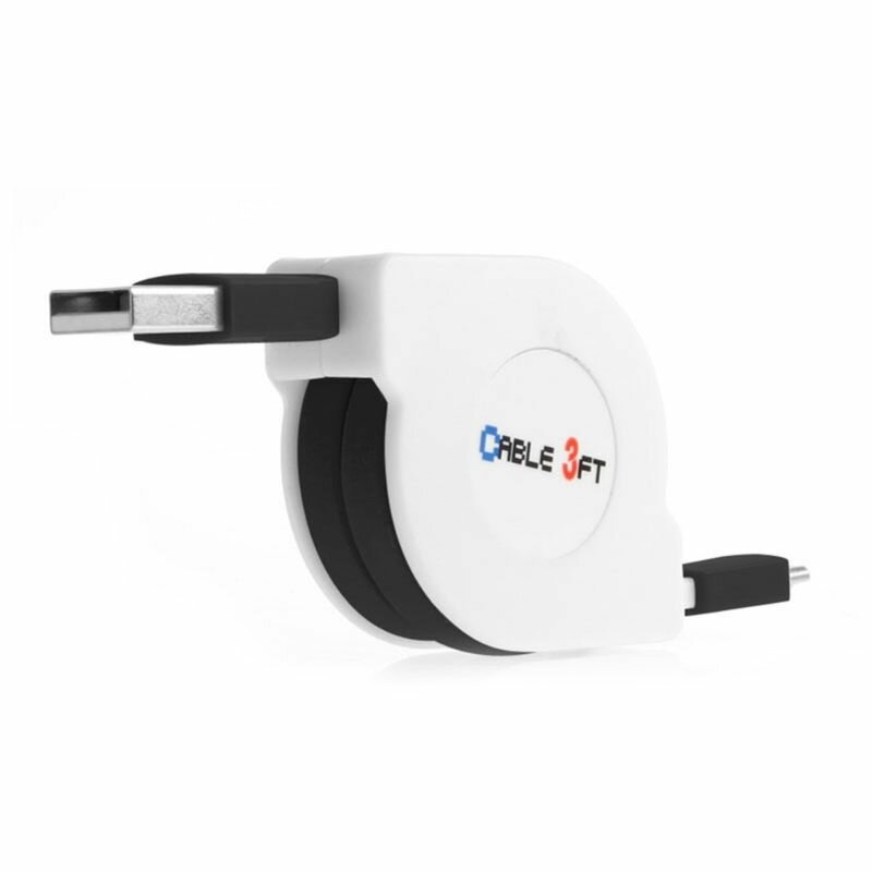 Выдвижной кабель для передачи данных от USB к TYPE C-черный