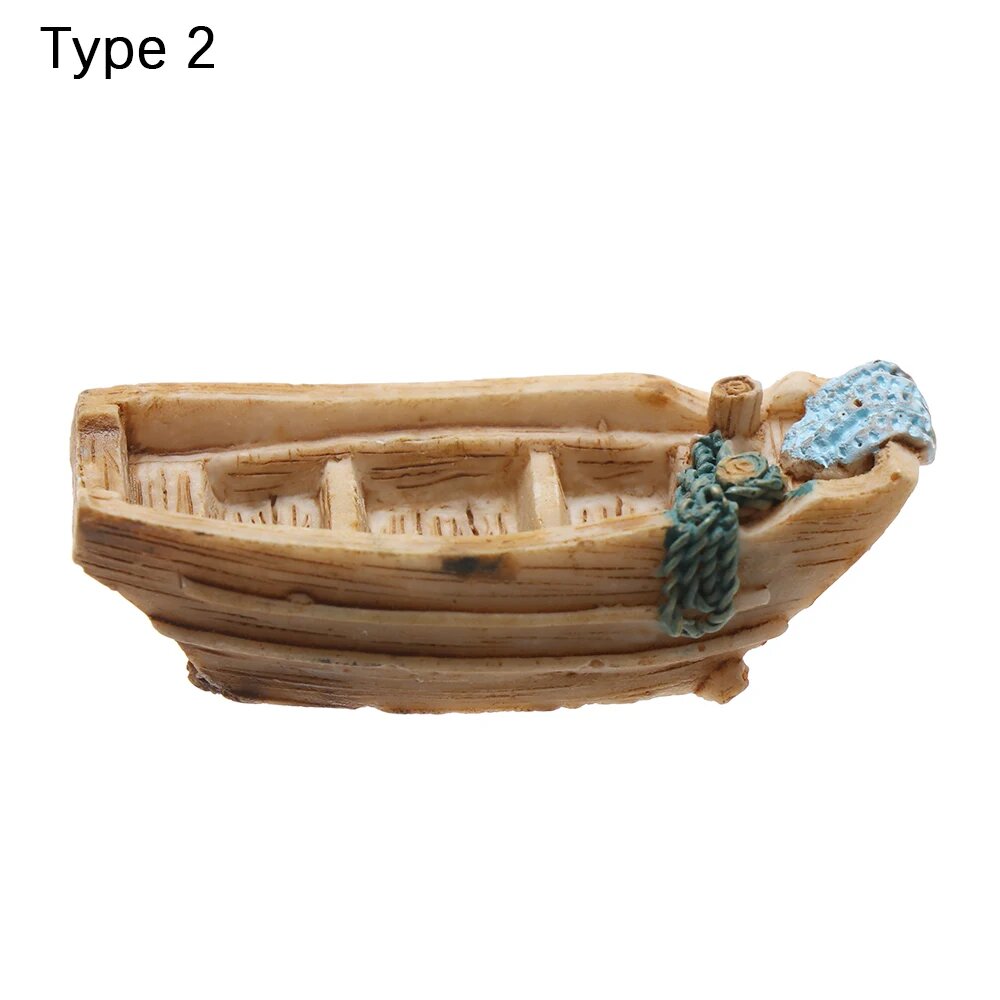 Миниатюрная лодка из смолы, набор для микропейзажа