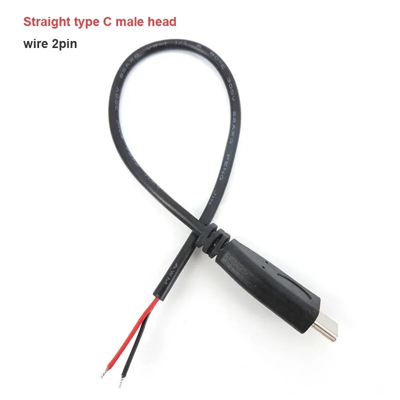 USB Type-C удлинительный кабель 25 см черный 2pin Straight male