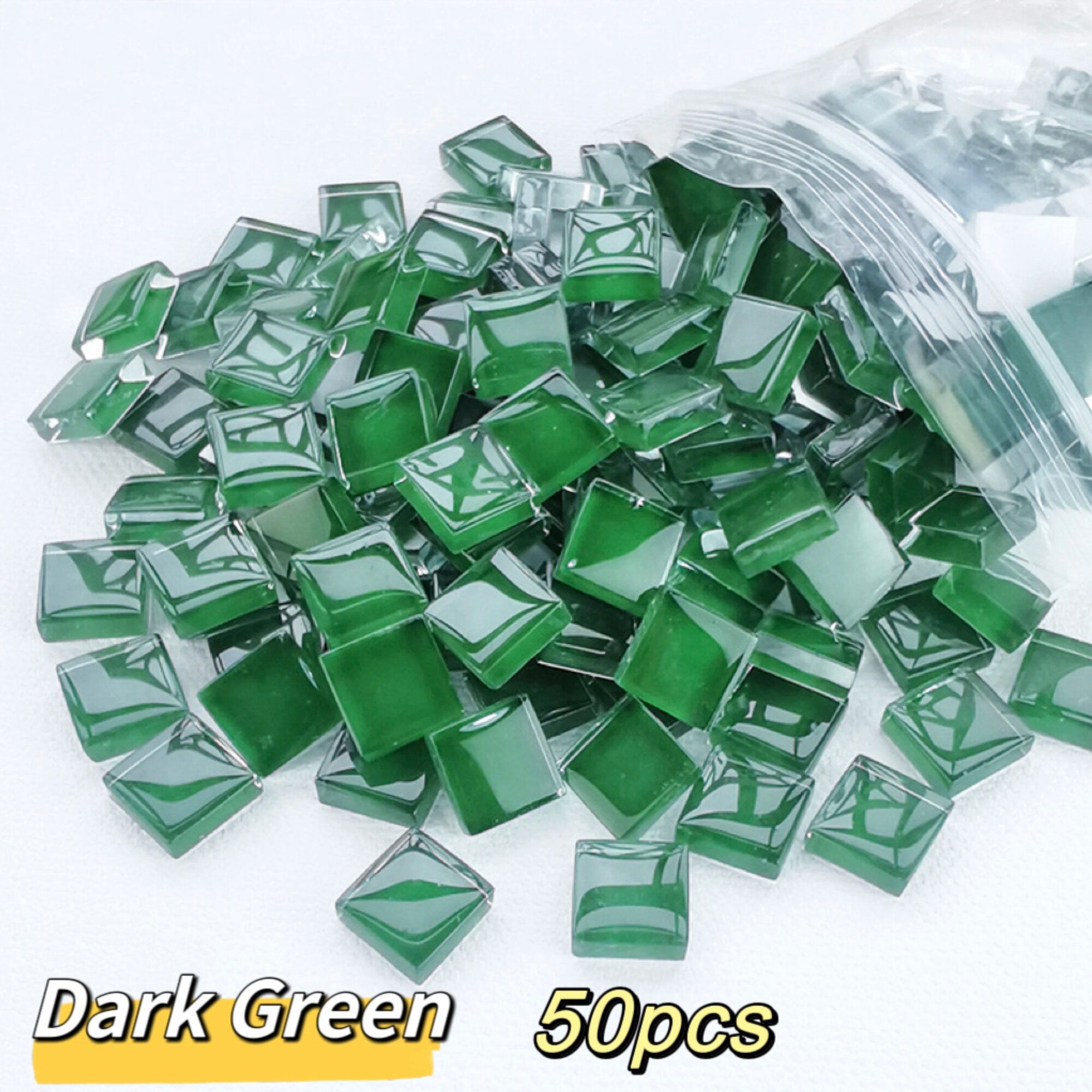 Мозаичная плитка из стекла 50 шт. Dark Green