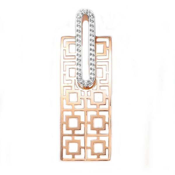 Подвеска, красное золото, 585 проба, фианит