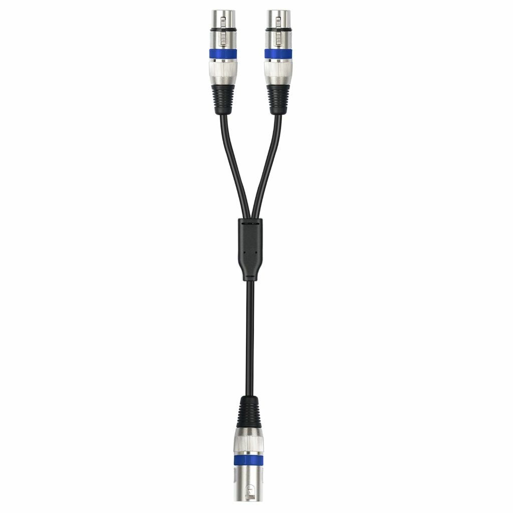 USB-концентратор, XLR 3pin разъем один в два переходник - синий, 1 шт