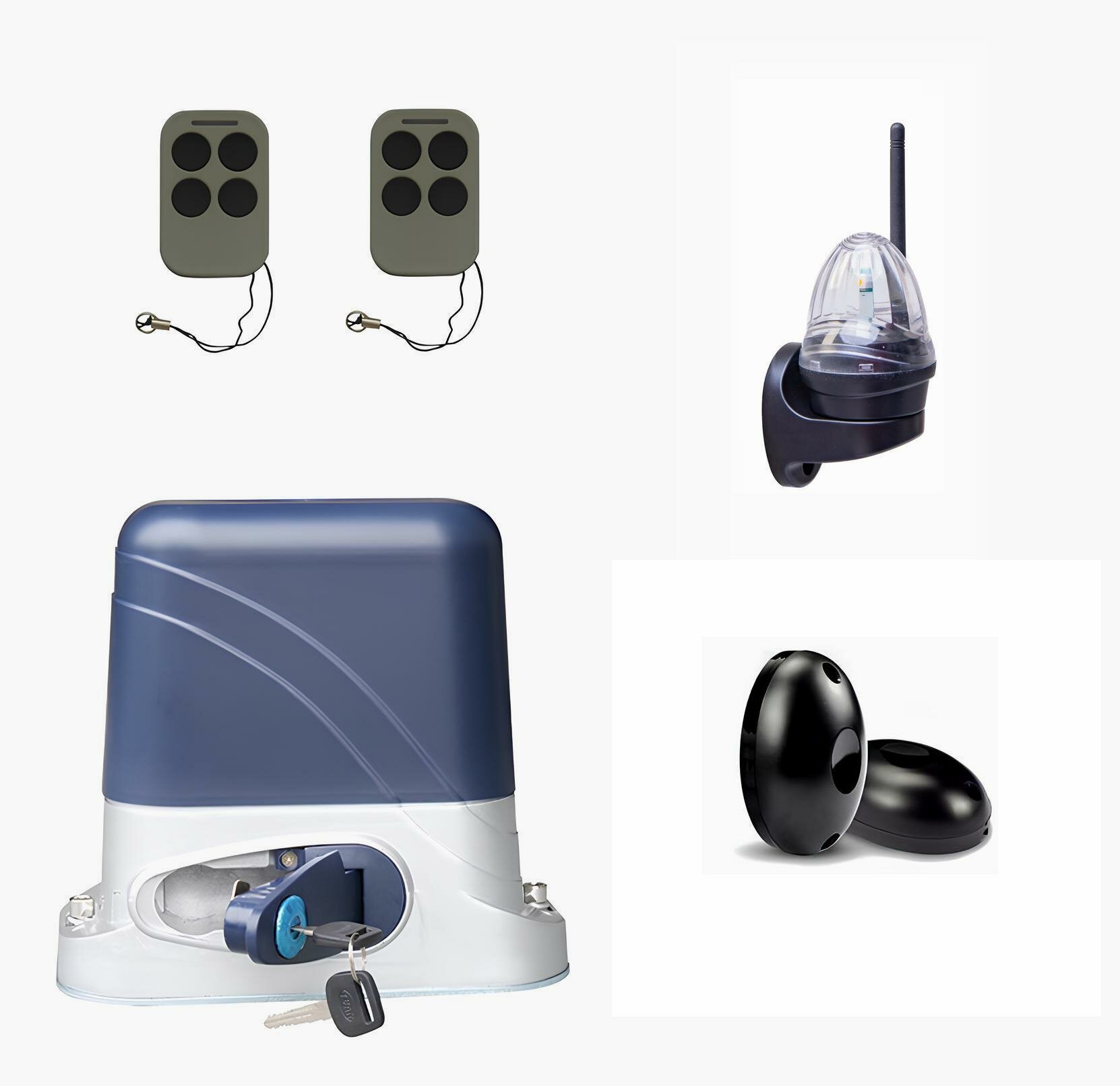 Автоматика для откатных ворот KSL-800 FULL-4K, комплект: привод, 2 пульта, фотоэлементы, лампа