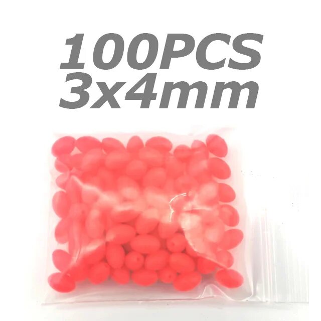 100шт розовые рыболовные бусины 3x4mm