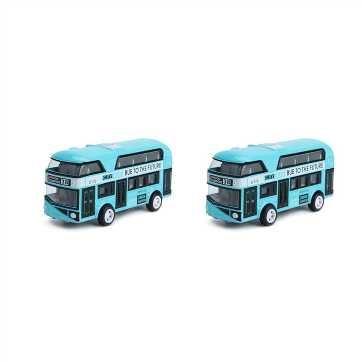 2X двухэтажный автобус London Bus Design Car Toys Sightseeing Bus Vehicles Urban Transport Vehicles Commuter Vehicles, синий