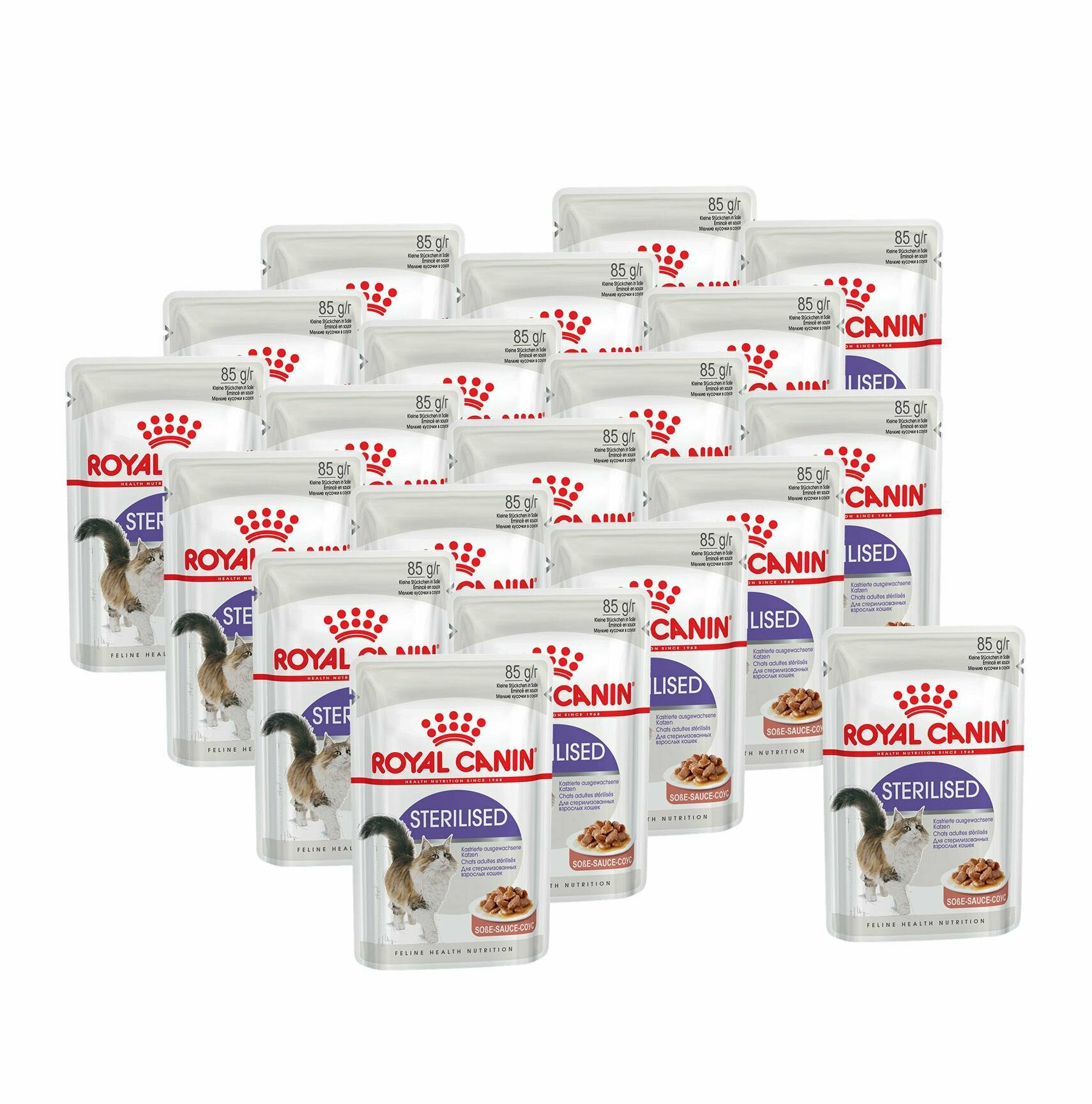 Royal Canin Sterilised влажный корм стерилизованных кошек кусочки в соусе, в паучах - 85 х 20 шт.