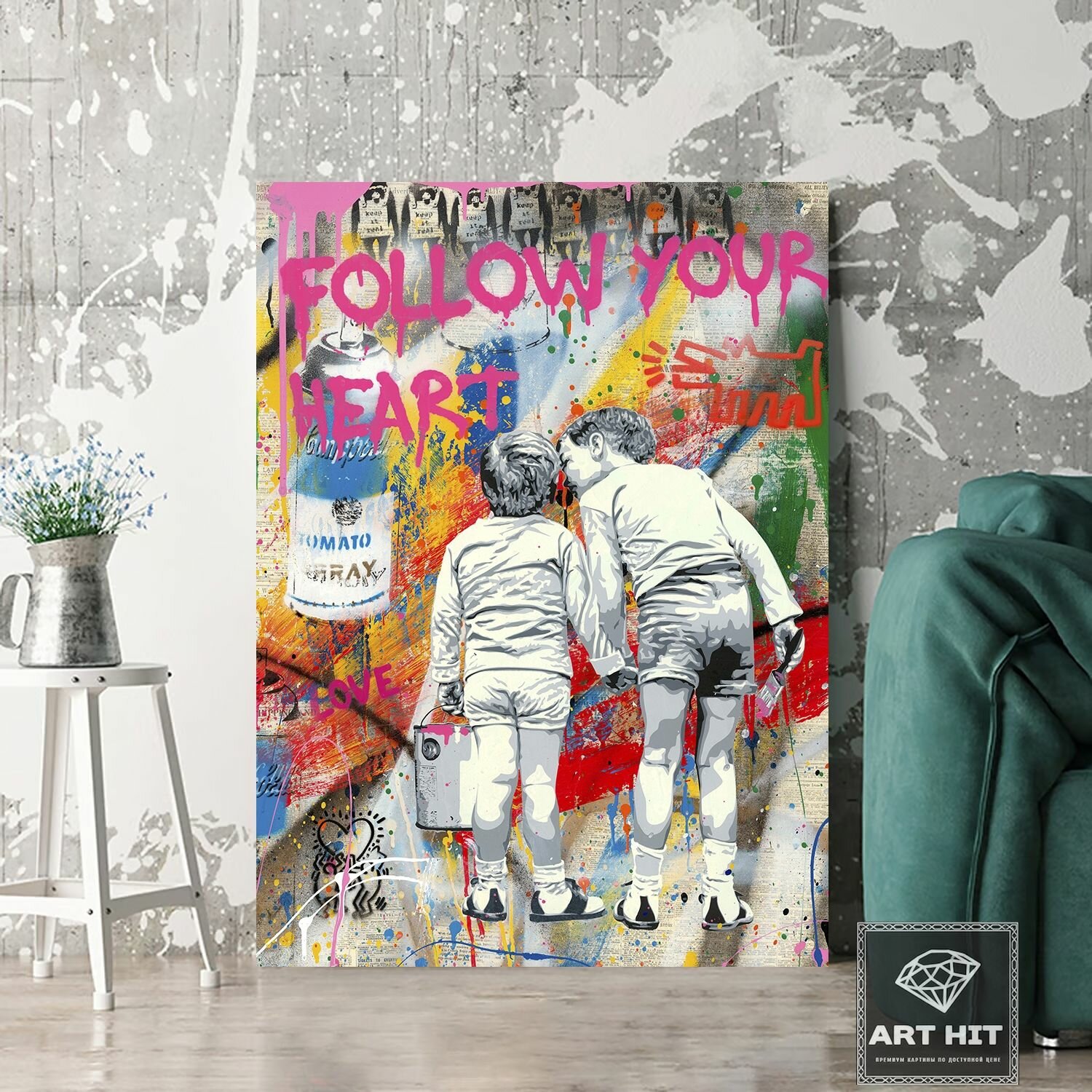 Картина граффити, Banksy, Бэнкси, 30х40 см.