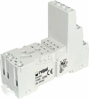 Панелька RELPOL GZM2-gray PIN 8 12А 300ВAC Монтаж DIN на панель Серия R2, R2N 1 шт