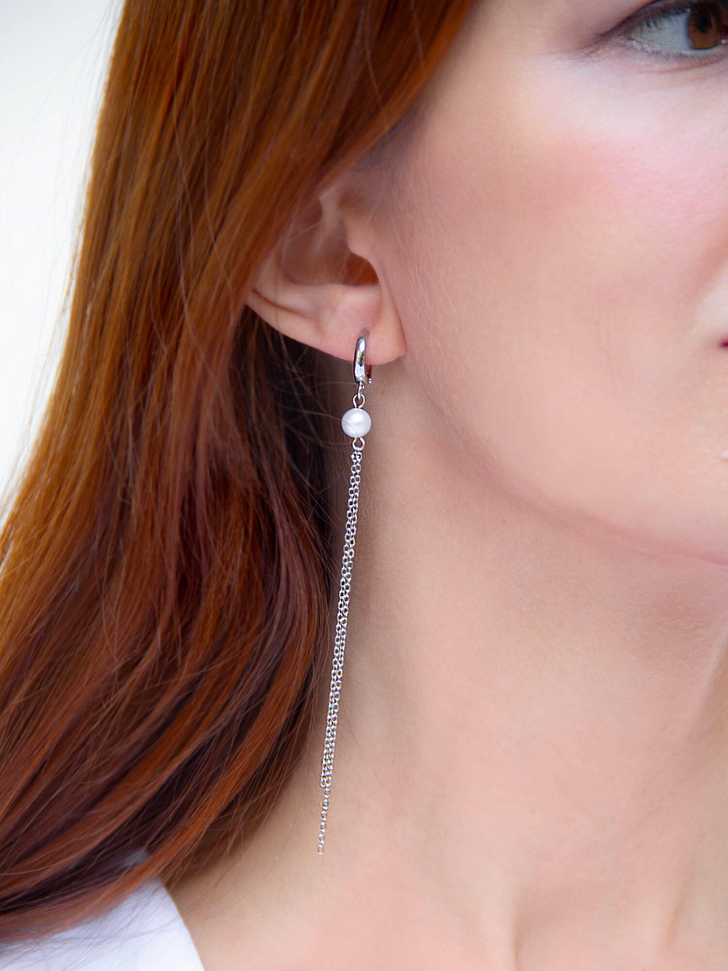 Серьги, жемчуг пресноводный культивированный