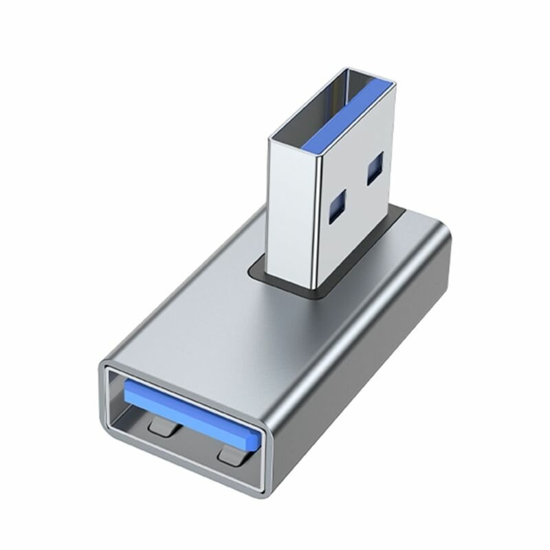 (1 шт.) Переходник USB3.0 от мужчины к женщине-серый-справа