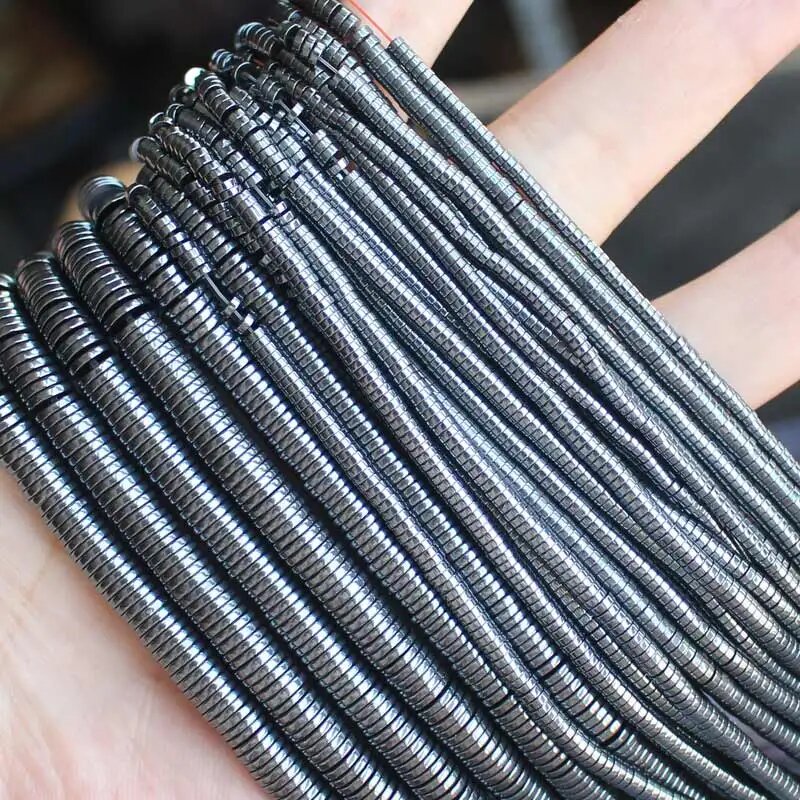 Бусины из гематита лаerf beads Черный, 1x8mm 320pcs, Black