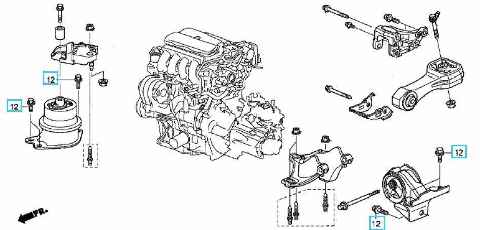 Болт с фланцем 12х30; Артикул Honda/Acura: 90174STKA00 (Оригинал)
