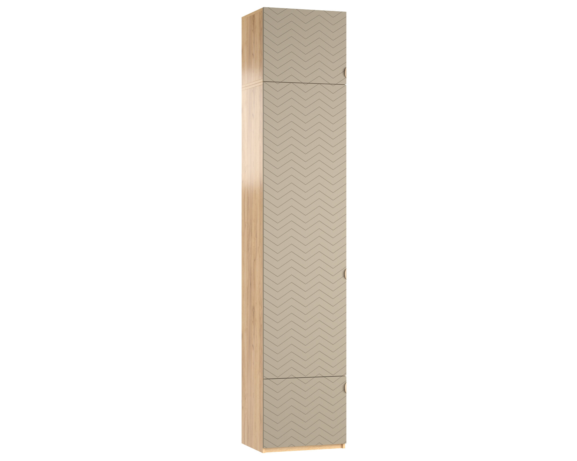 Шкаф пенал со штангой "Гринвич 4" 50х250х55 Дуб крафт золотой / Мокко