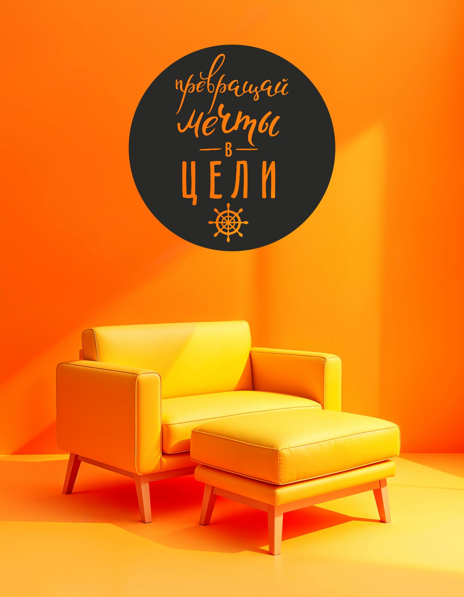 Панно настенное из дерева "Превращай мечты" 50х50 см