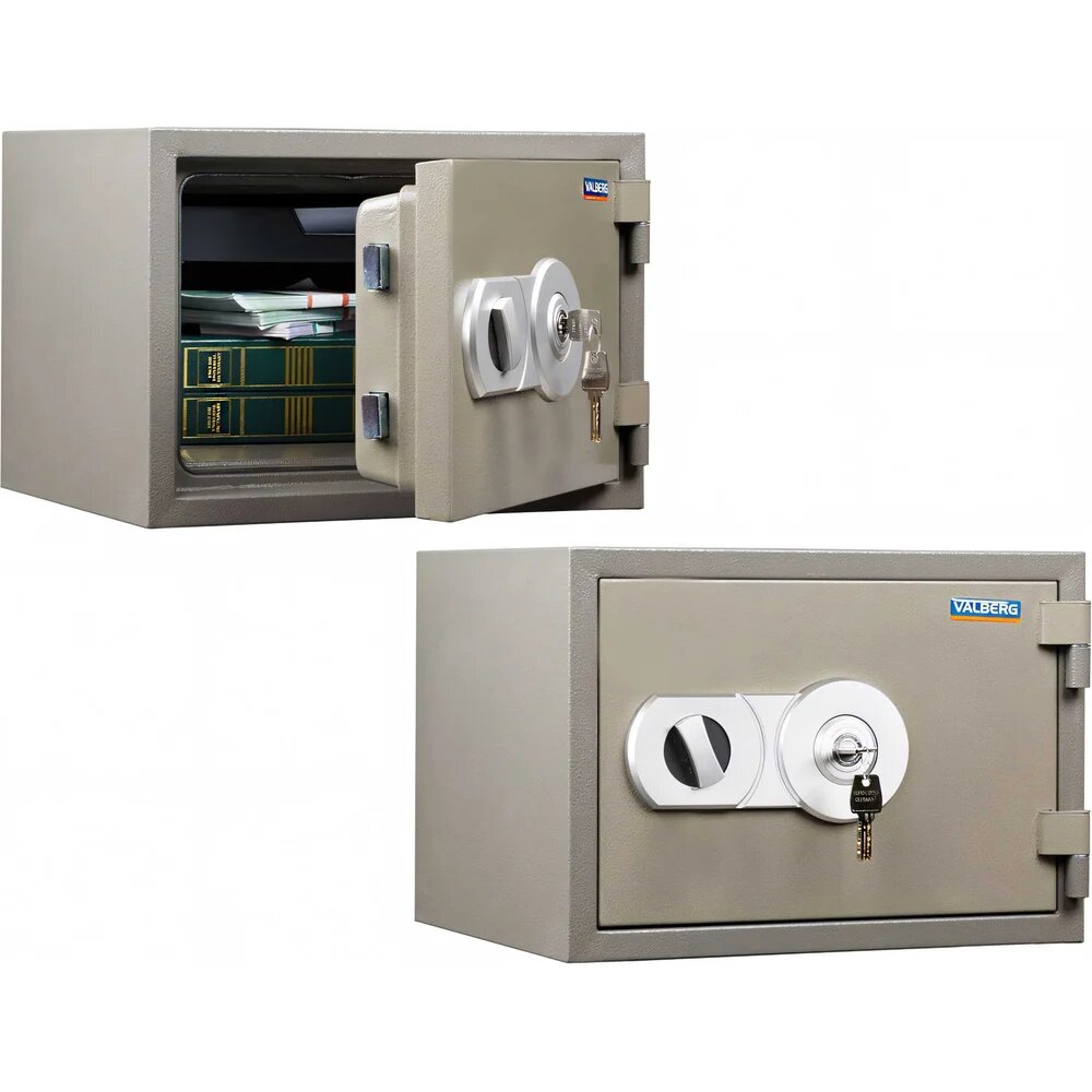 Огнестойкий сейф Valberg FRS-30. KL, ключевой замок, напольный, светло-коричневый, размеры 300х405х355 мм, объем