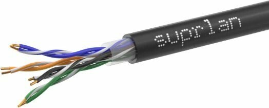 Кабель сетевой информационный Suprlan Median 01-0335-1 кат.5E UTP 4 пары 24AWG PE внешний 305м черны