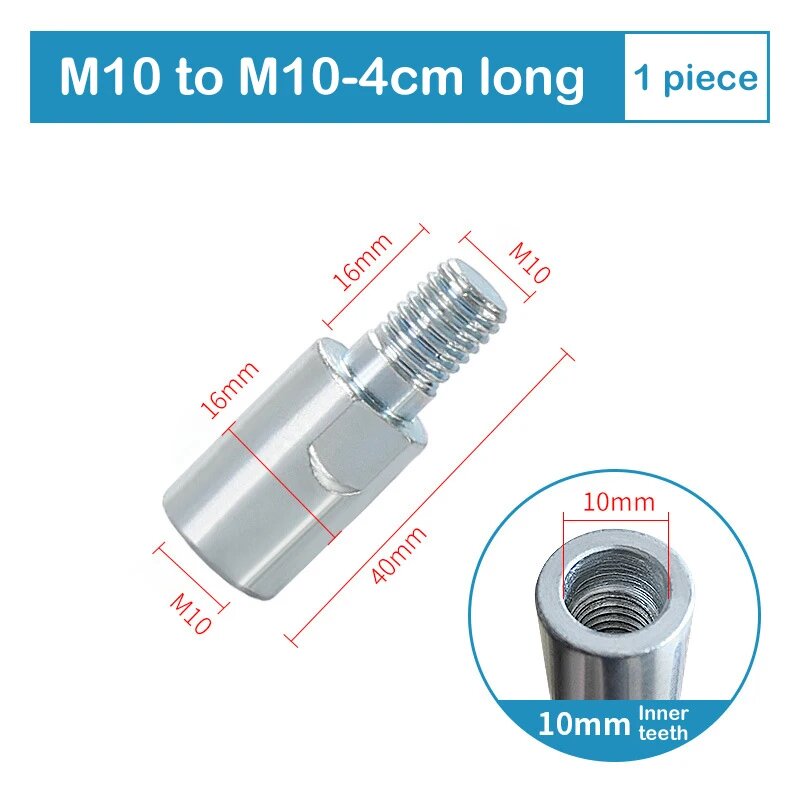 Резьба 40/60/80 мм, зеркальный полировальный диск, соединительный стержень для шлифовки, зеркальный удлинитель м10