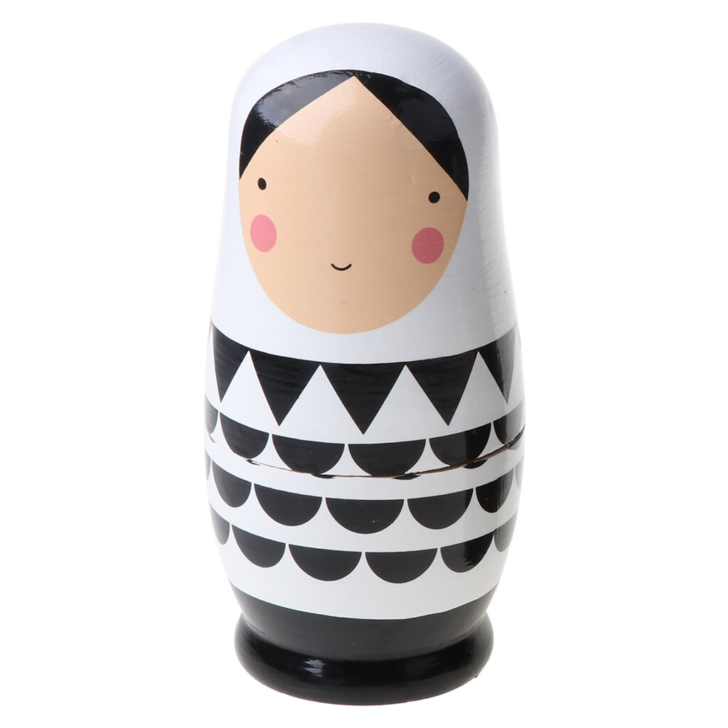 Детская раскраска Русская матрёшка , Черный