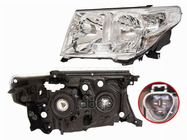 Фара Toyota Land Cruiser (J200) 07-12 (Слева/ Галоген/ С электрокорректором) Sat арт. ST-212-11M1L-LD-E