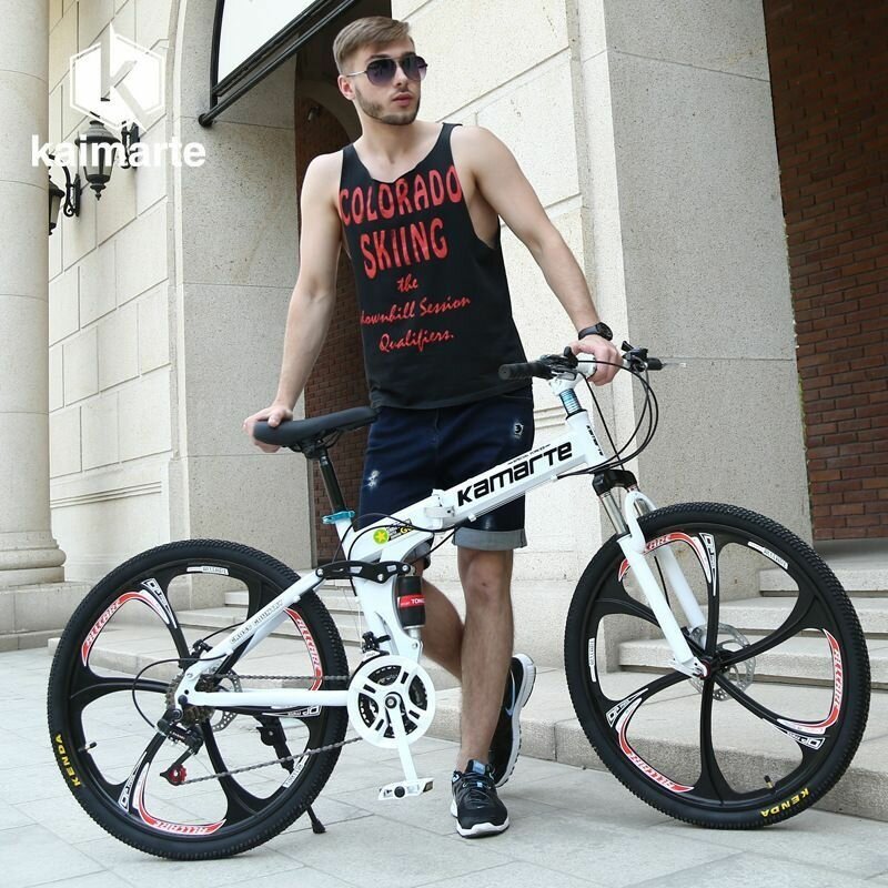 Велосипед Kaimarte G6, складной, двухподвес, 27 скоростей, алюминий, сталь, 150кг