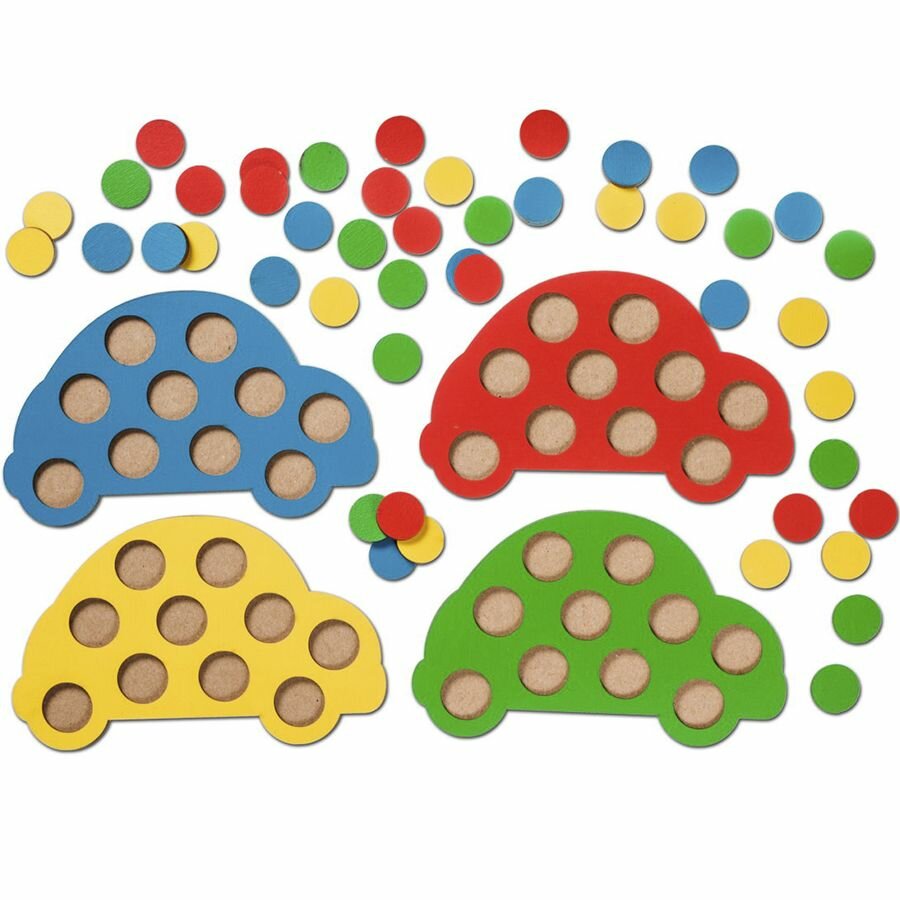 Мозаика из дерева "Машины" для развития мелкой мотори и ловкости рук у детей